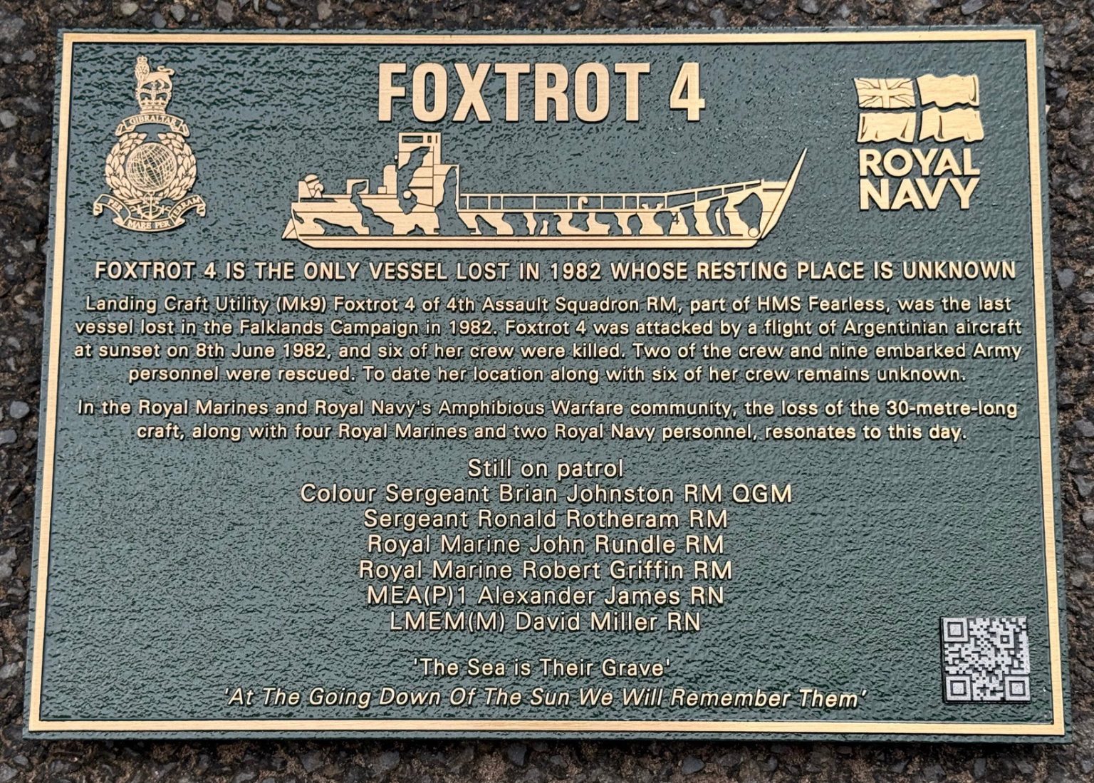 Foxtrot4 - Dedicated to the Memory of Foxtrot 4 and those aboard on the 8th of June 1982
